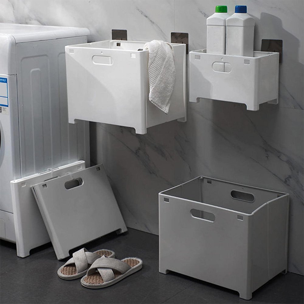 Bathroom plastic storage box wholesale foldable laundry basket ...