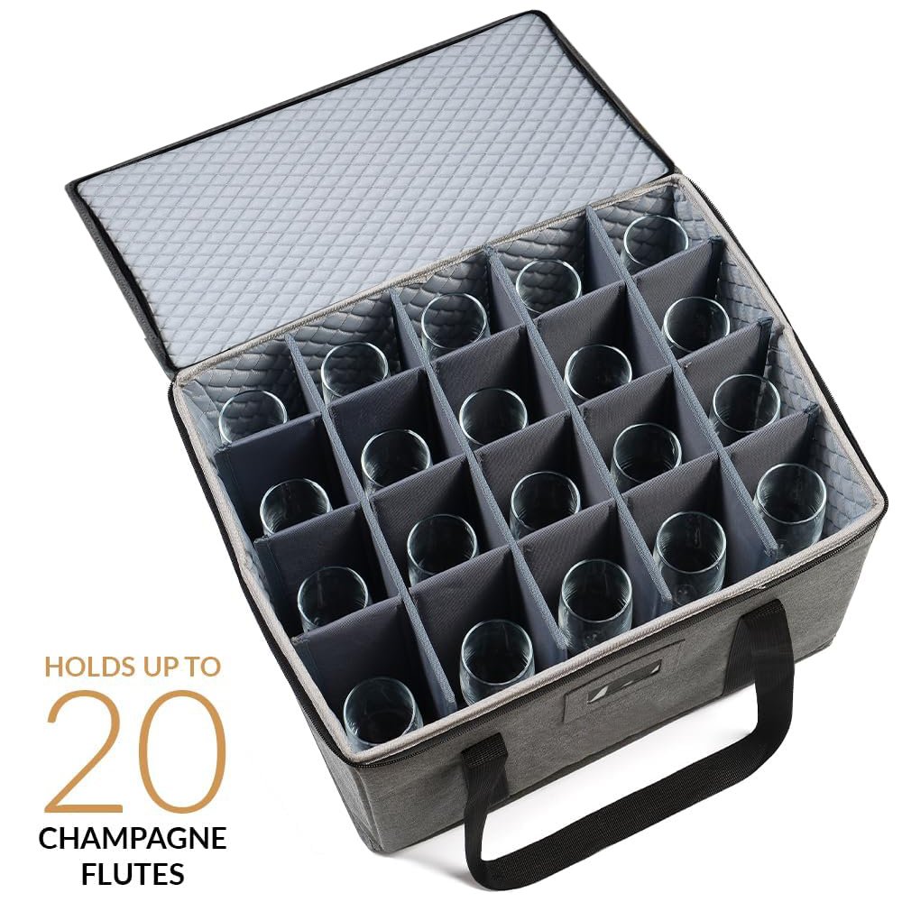 Wine Glass Storage Box with Divide and Protective Padded OEM ...